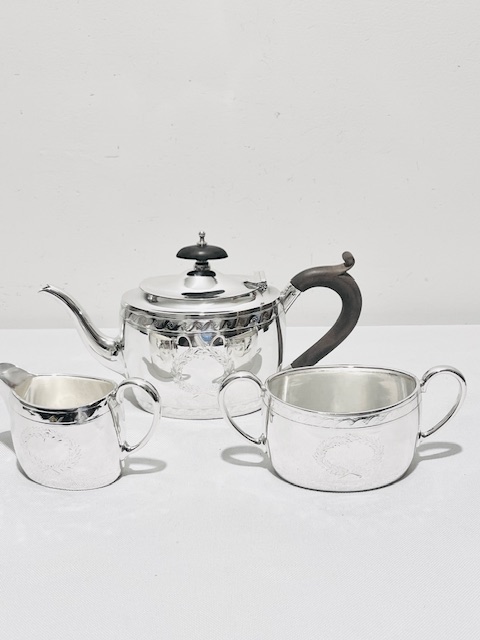 Antique Silver Plated Bachelor Tea Set with Oval Body - Honey Tilley ...